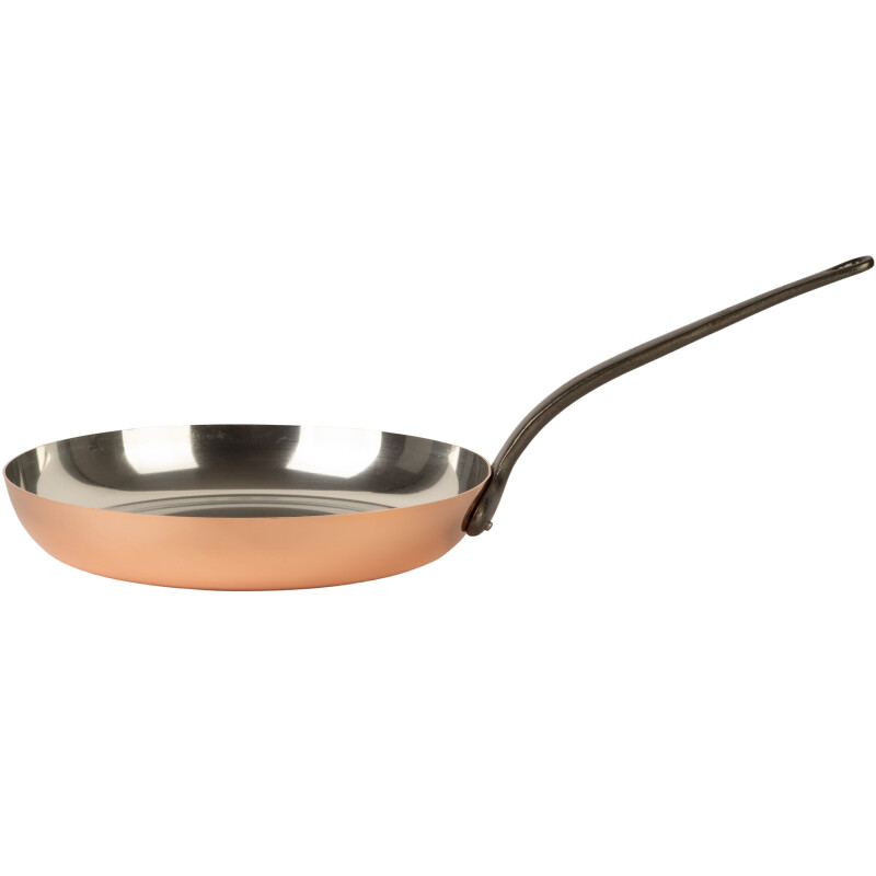 Copper pan Ø 32 cm, tinned with cast iron handle